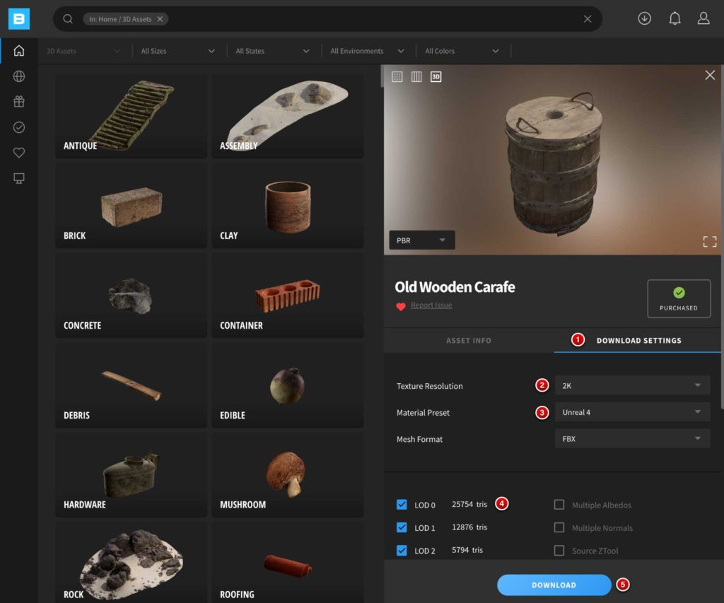 Megascansを活用する | 未来派図画工作のすすめ
